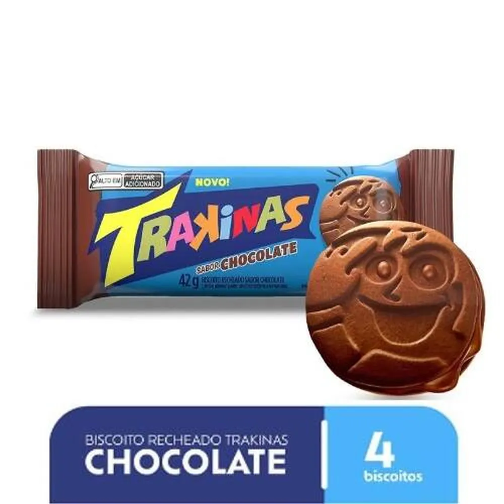 Rizolar - Biscoito Recheado Sabor Chocolate Trakinas 42G